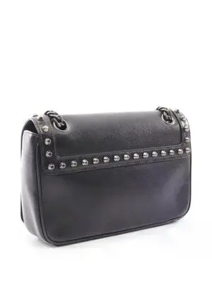 Prada 2010s Glace' Calf Studded Shoulder Bag