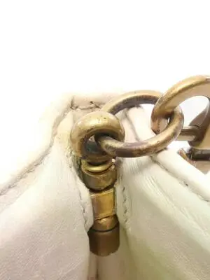 Bottega Veneta White Calf Leather Intrecciato Shoulder Bag - Neutrals