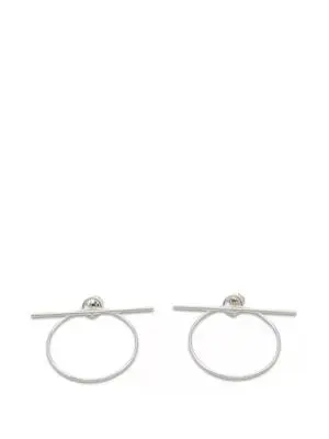 Hermès Tone 925 Sterling Hoop Earrings - Silver