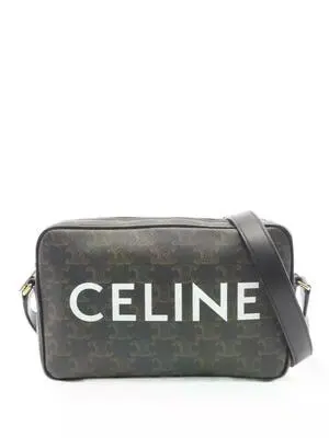 Celine 2010s Medium Triomphe Messenger Bag - Black