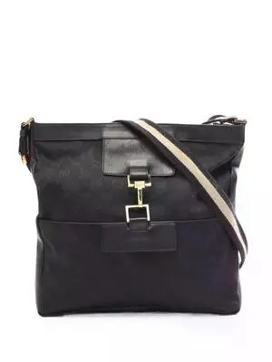 Gucci 2000s Gg Canvas Shoulder Bag - Black