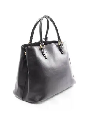 Prada 2010s Logo-jacquard Leather Handbag