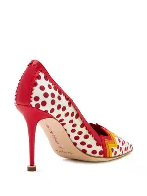 Manolo Blahnik Yquem Polka-dot Zigzag-trim Pumps