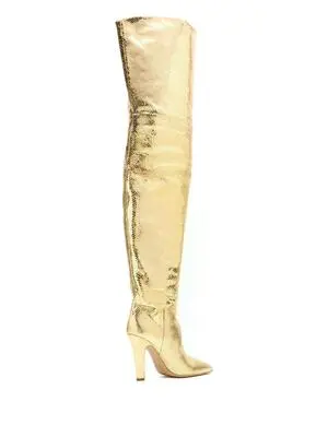 Paris Texas 100mm Elsa Metallic Snakeskin-effect Boots