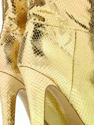 Paris Texas 100mm Elsa Metallic Snakeskin-effect Boots
