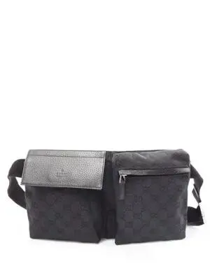 Gucci 2010s Gg Canvas Belt Bag - Black