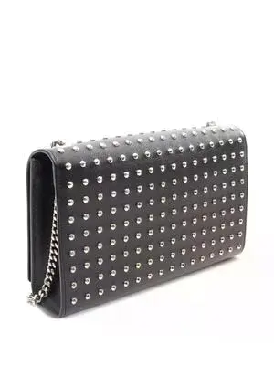 Saint Laurent Calf Leather Studded Shoulder Bag - Black