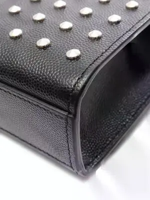 Saint Laurent Calf Leather Studded Shoulder Bag