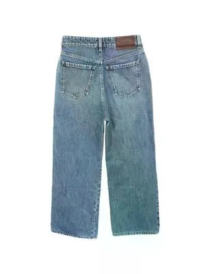 Miu Miu 2010s Logo Patch Wide-leg Jeans