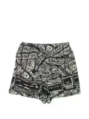 Dior 2010s Plan De Paris-print Button-fly Shorts - Black