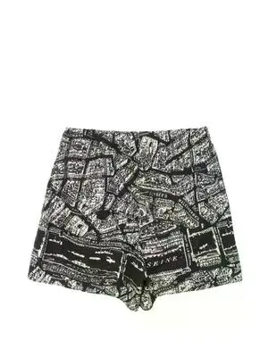 Dior Plan De Paris Print Button-fly Shorts - Black