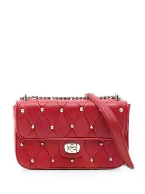 Miu Miu 2010s Quilted Studded Leather Shoulder Bag - Red