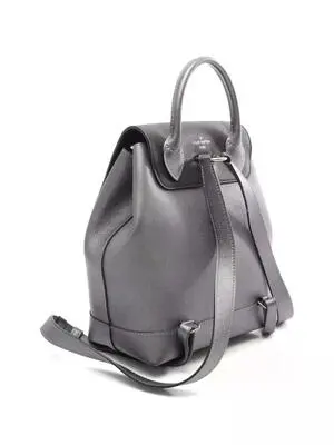 LOUIS VUITTON Lockme Eyelet-detail Leather Backpack - Grey
