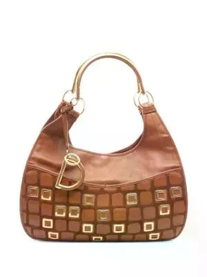 Dior Geometric Pattern Shoulder Bag - Brown