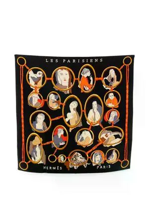 Hermès 2010s Les Parisiens Scarf - Black