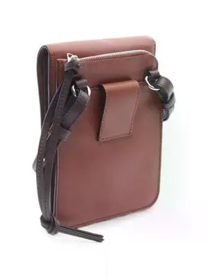 Loewe Leather Gusset Flat Cross Body Bag - Brown