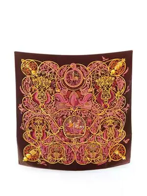 Hermès 2010s Charming Animals Scarf - Brown
