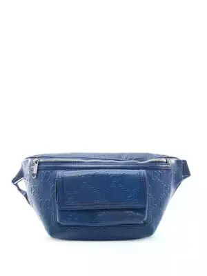 Gucci 2010s Gg Embossed Belt Bag - Blue