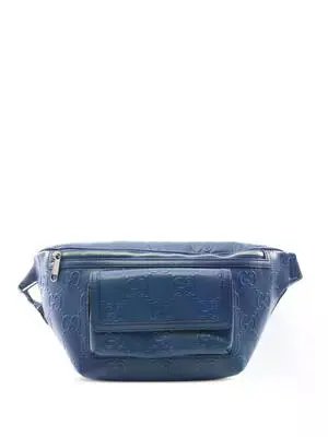 Gucci 2010s Gg Embossed Belt Bag - Blue
