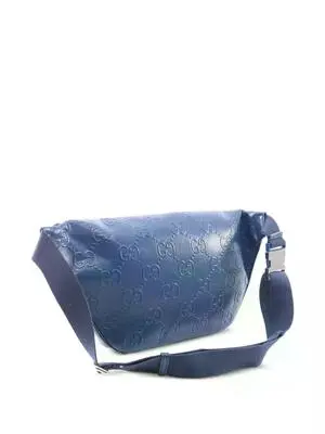 Gucci Leather Gg Embossed Belt Bag