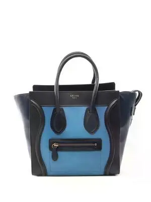 Celine 2000s Micro Luggage Tote Bag - Blue