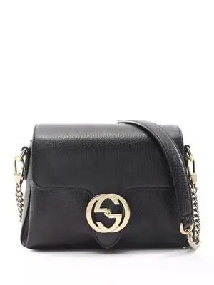 Gucci Interlocking G Chain Shoulder Bag - Black