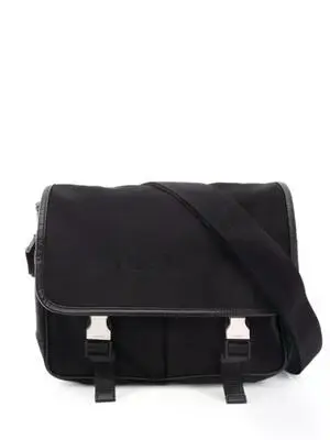 Prada 2010s Tessuto Saffiano Shoulder Bag - Black