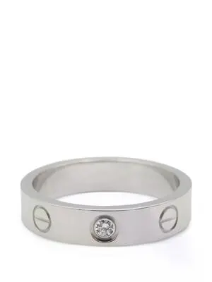 Cartier 2010s Mini Love Diamond Ring - Silver