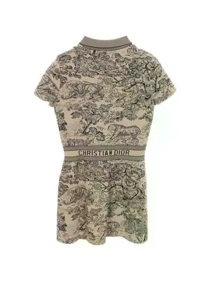 Dior 2010s Toile De Jouy Polo Shirt Dress - Neutrals