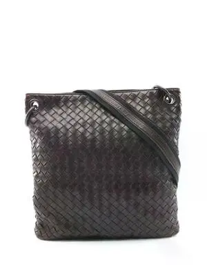 Bottega Veneta 2000s Intrecciato Shoulder Bag - Brown