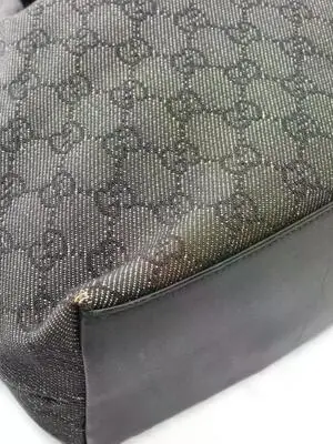 Gucci 2000s Bamboo Gg Pattern Shoulder Bag