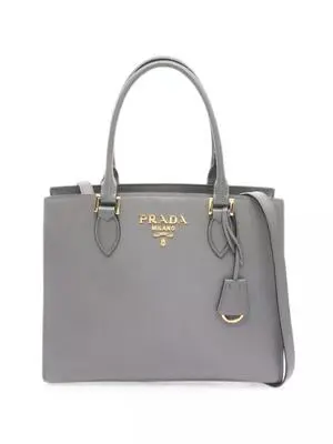 Prada 2010s Saffiano Leather Tote Bag - Grey