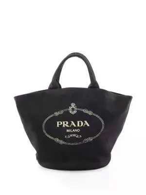 Prada 2000s Canapa Logo-print Tote Bag - Black