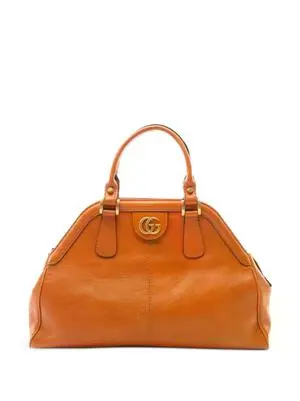 Gucci 2000s Liber Gg Tiger Head Tote Bag - Orange
