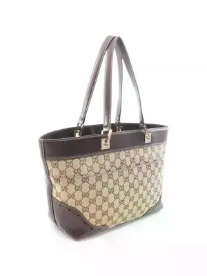 Gucci 2000s Gg Horsebit Canvas Tote Bag - Neutrals