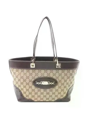 Gucci 2000s Gg Horsebit Canvas Tote Bag - Neutrals