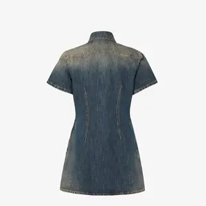Fendi Short Sleeve Denim Shirt Dress