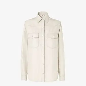 Fendi Selleria Long-sleeved Denim Shirt - White