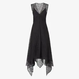 Fendi Lace Midi Dress With Asymmetric Skirt