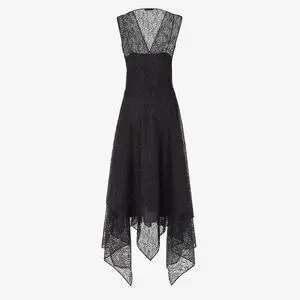 Fendi Lace Midi Dress With Asymmetric Skirt