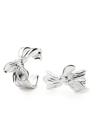 MISSOMA Mark Gong Bow Hoop Earrings - Silver