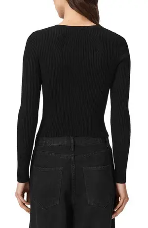 ALLSAINTS Cruz Zip Cardigan - Black