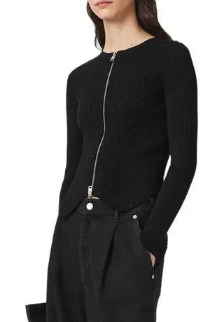 ALLSAINTS Cruz Zip Cardigan - Black