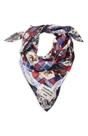 Acne Studios Volta Ceramics Print Square Organic Silk Scarf