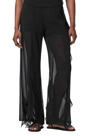ALLSAINTS Minna Ruffled Wide Leg Trousers