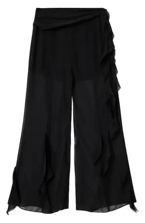 ALLSAINTS Minna Ruffled Wide Leg Trousers