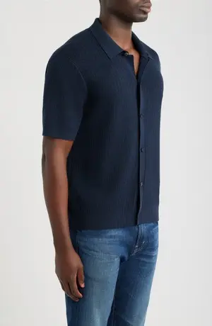 Madewell Button-up Sweater Polo - Deep Indigo