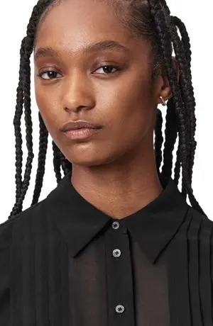 ALLSAINTS Minna Pleated Ruffle Shirt