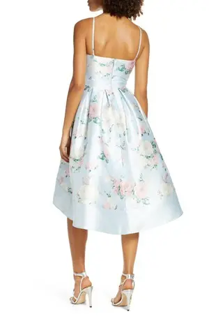 CHI CHI LONDON Tallie Floral Satin Halterneck Cocktail Dress