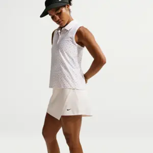 Nike Dri-fit Sleeveless Golf Polo With Printed Design